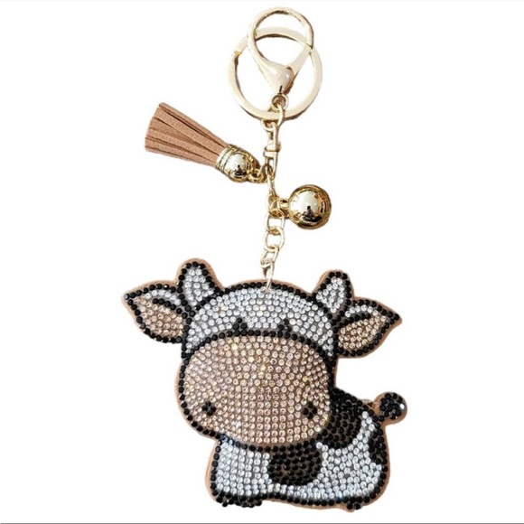 Accessories | Western Cow Bling Key Chain Bag Charm | Poshmark